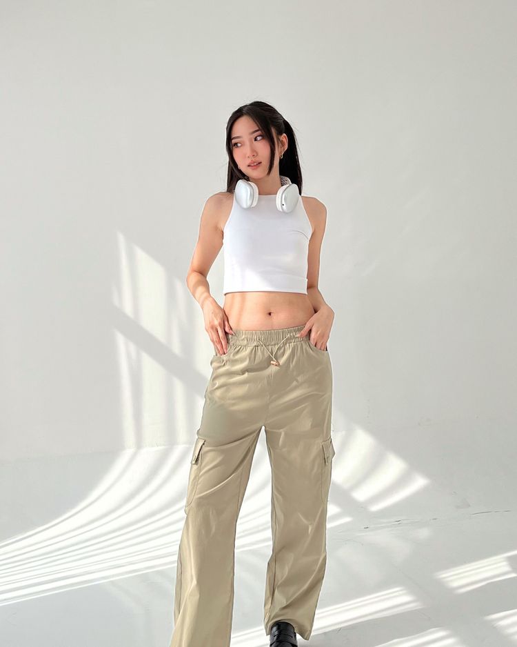 Sadie Cotton Stretch Cargo Pants Women Pinkdose