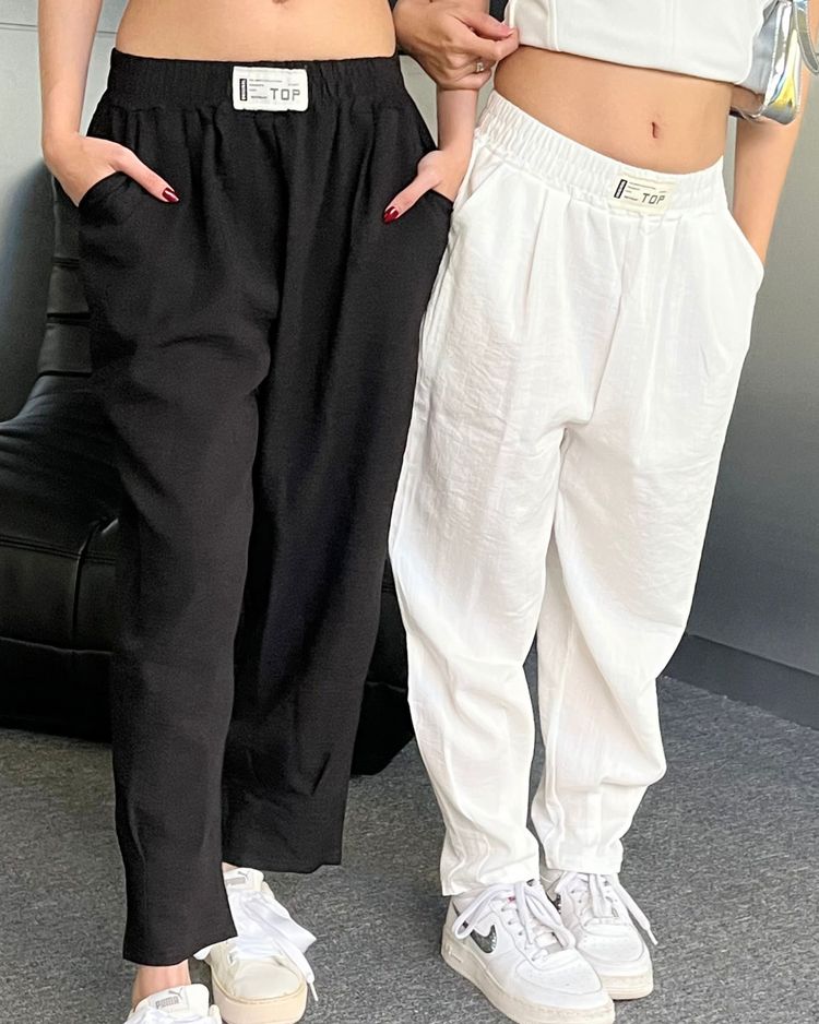 Justin Cotton Linen Cullote Folded Jogger | Women | Pinkdose