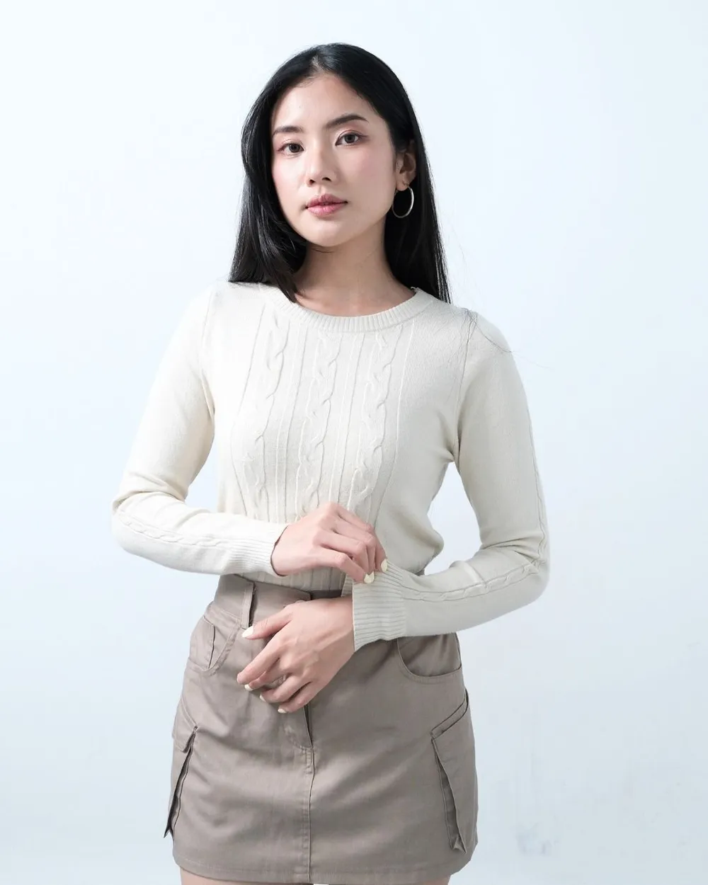 Ruth Long Sleeve Braided O-Neck | Women | Pinkdose