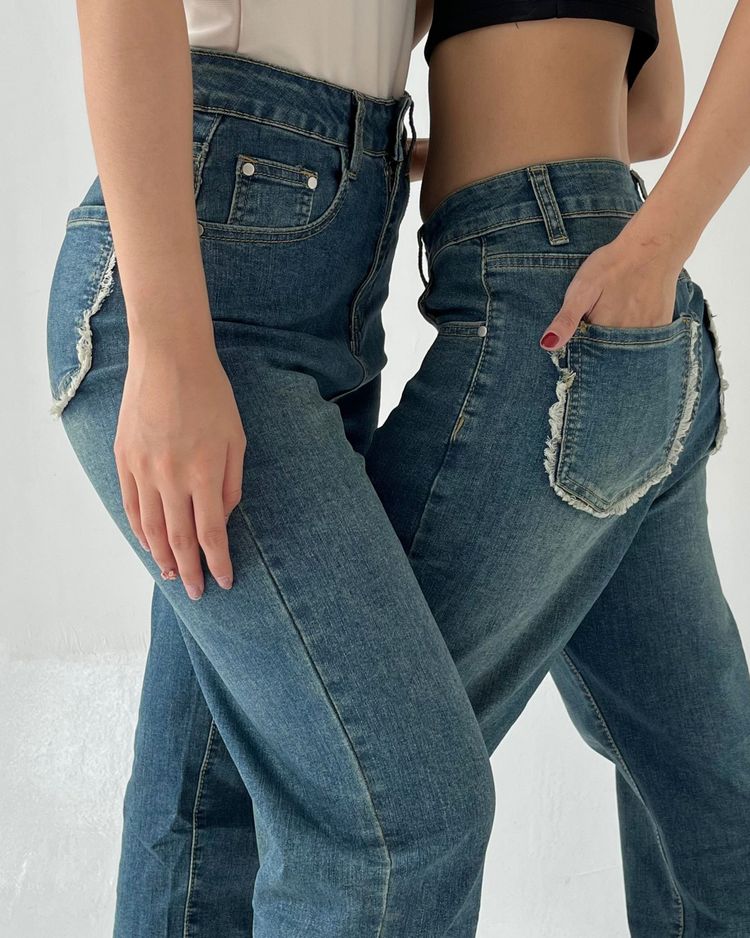 Vela Straight Denim Jeans Women Pinkdose