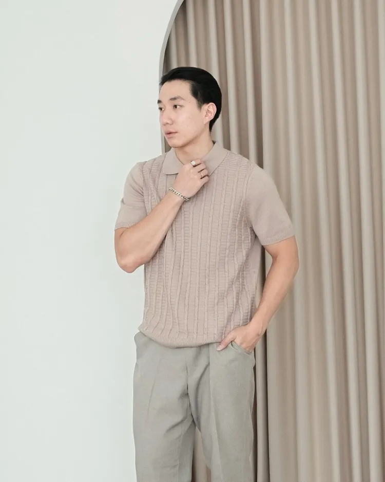 Claude Short Sleeve Collar Neck Knit Top | Men | Blue Label