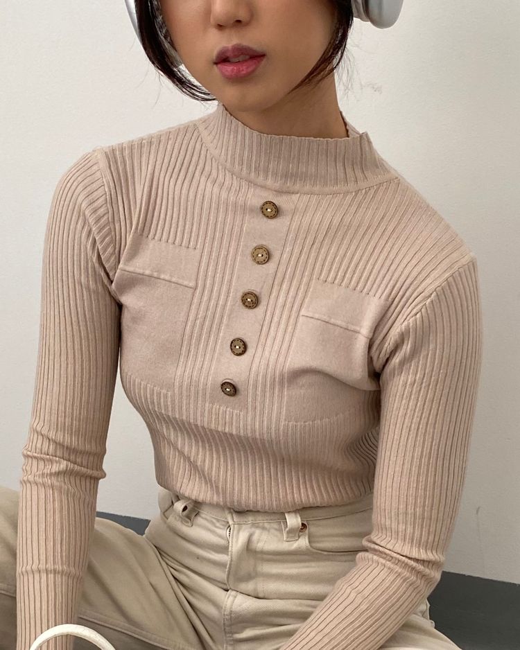 Billie Long Sleeve Body Fit with Buttons Top | Women | Pinkdose