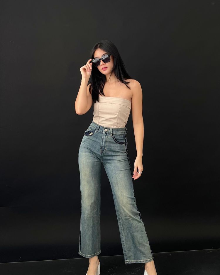 Penny Straight Denim Jeans Women Pinkdose