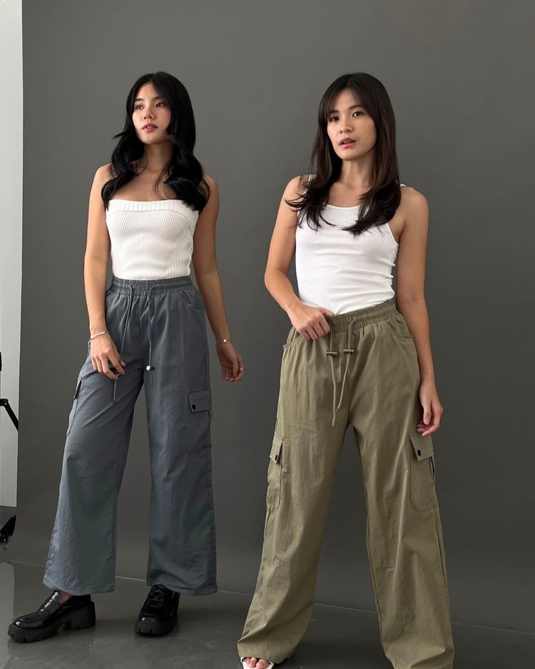 Goldie Cotton Cargo Pants Women Pinkdose
