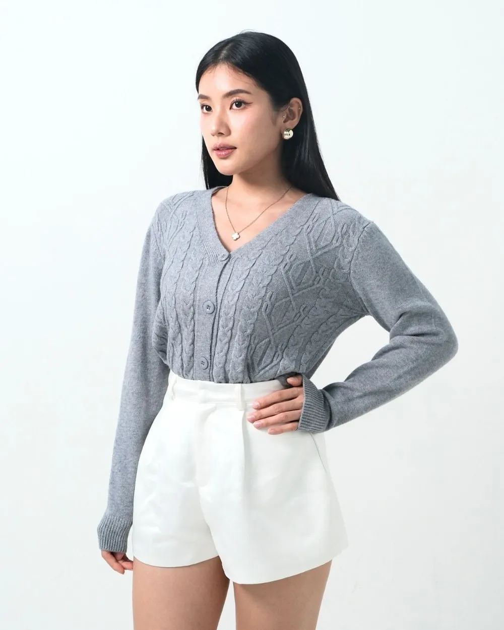 Clarissa V-Neck Cardigan Thick | Women | Pinkdose