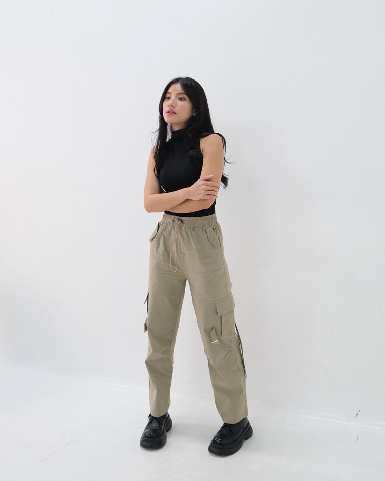 Zendaya Cotton Stretch Cargo Pants Jumbo Women Pinkdose