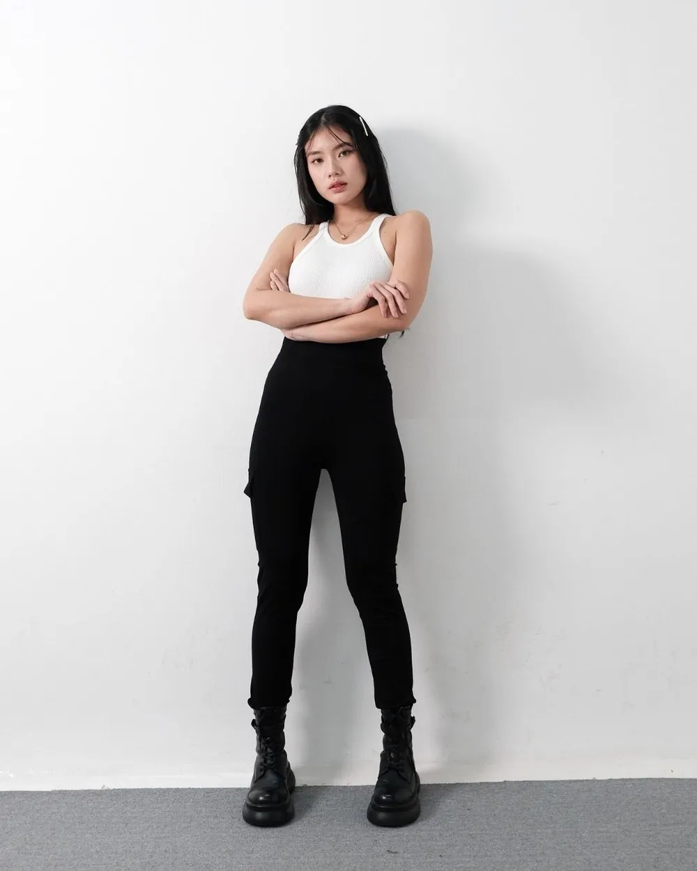 Cassidy Long Cargo Leggings (Special Black) | Women | Pinkdose